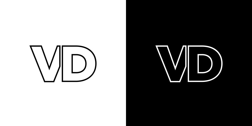 Letter v and d vd logo design template minimal Vector Image