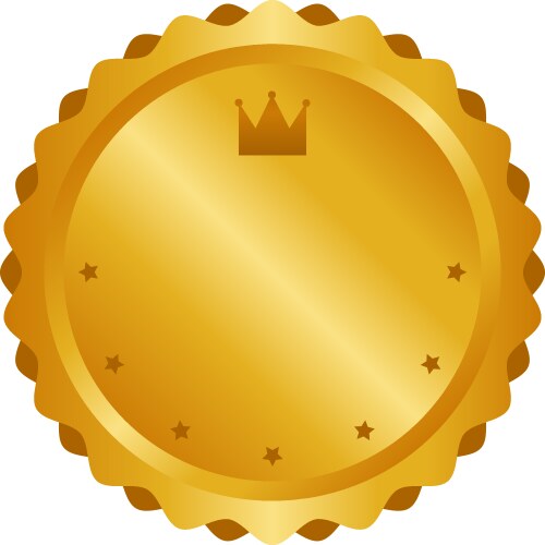 Modern bronze circle metal badge label and design Vector Image