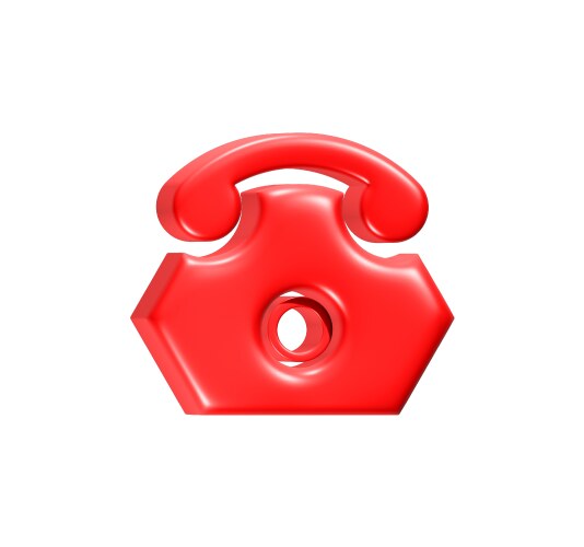 Phone call contact 3d realistic icon Royalty Free Vector