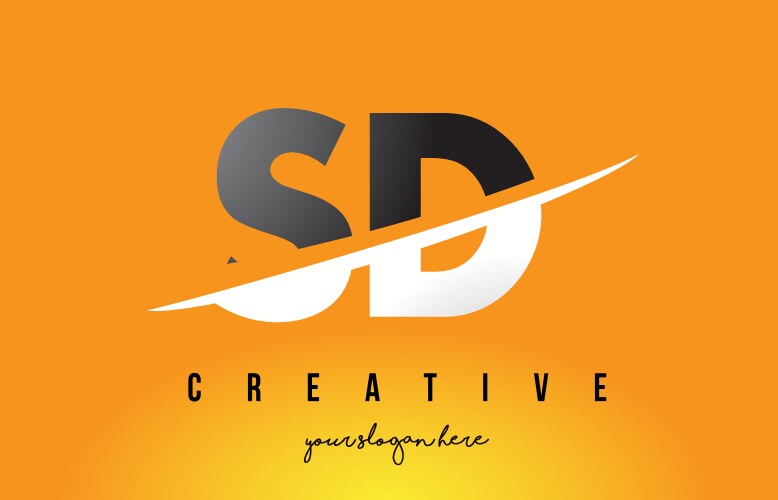 Sd s d letter logo design in black colors Vector Image