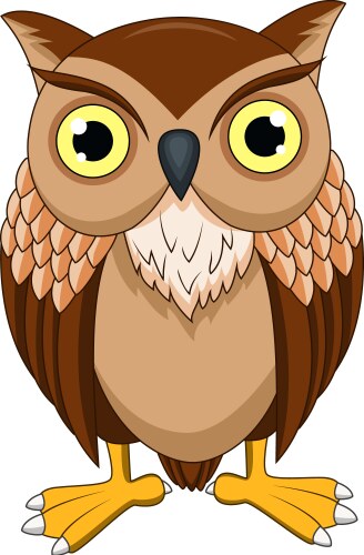 Butterfly on owl head cute cartoon spring Vector Image
