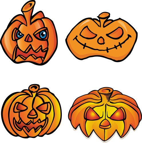 Halloween pumpkin pop art Royalty Free Vector Image