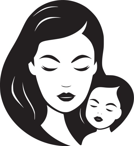 Mama and baby symbol Royalty Free Vector Image