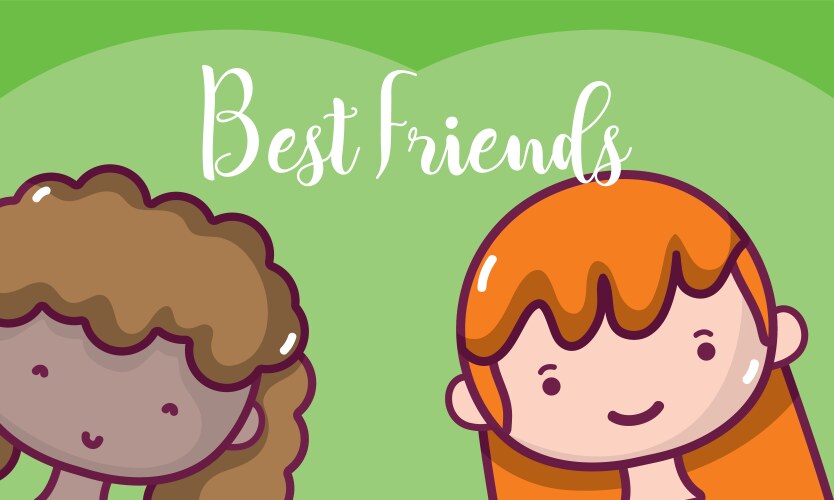 Time to smile best friends cute Royalty Free Vector Image