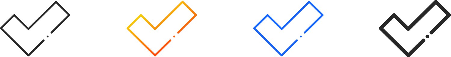 Confirmation iconthin linear gradient blue stroke Vector Image