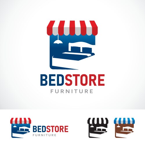 Simple black bed logo design inspiration Vector Image