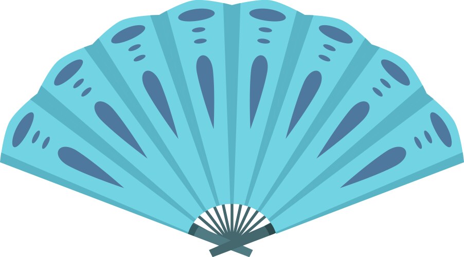 Handheld fan is folded and open showing Royalty Free Vector