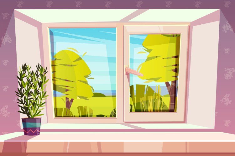 Seasons outside the room Royalty Free Vector Image