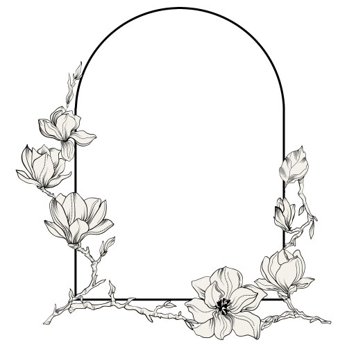 Floral border bw Royalty Free Vector Image - VectorStock
