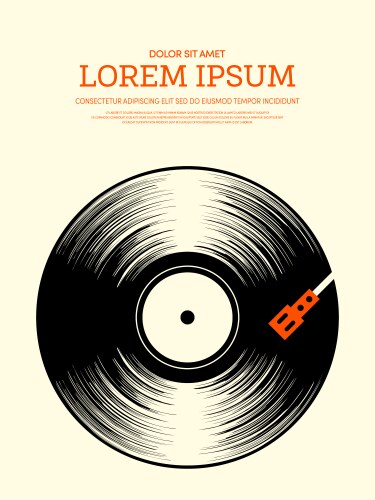 Retro poster with vinyl disk record and quote Vector Image