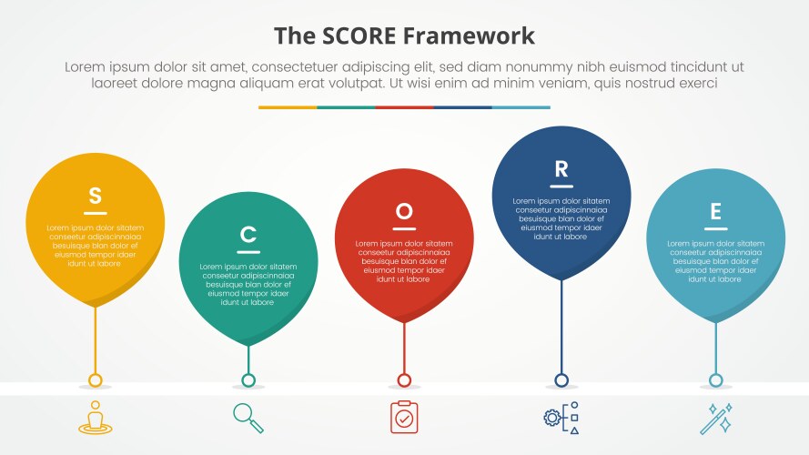 Score model infographic concept for slide Vector Image