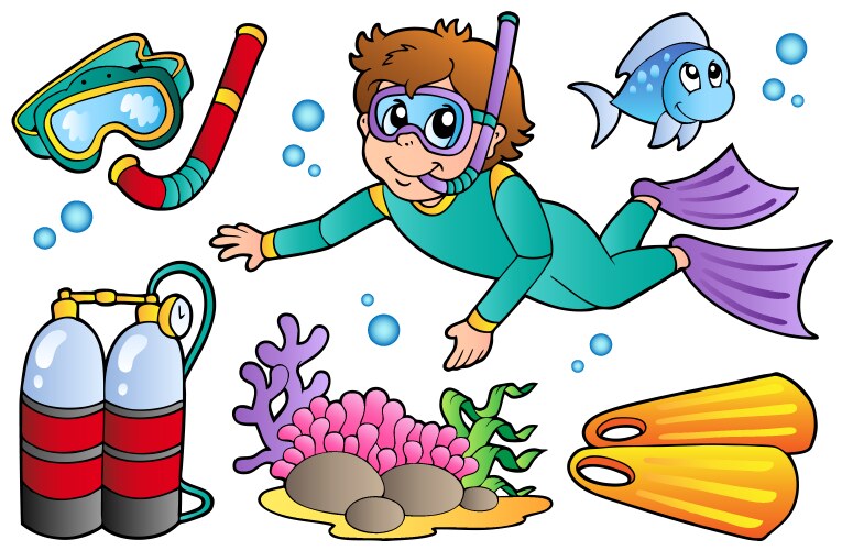 Shark scuba diver Royalty Free Vector Image - VectorStock