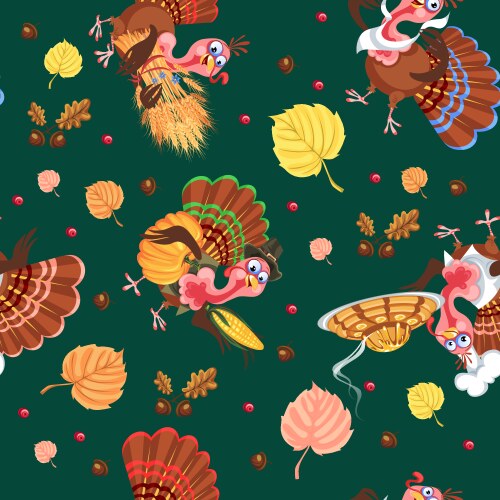 Thanksgiving seamless pattern Royalty Free Vector Image