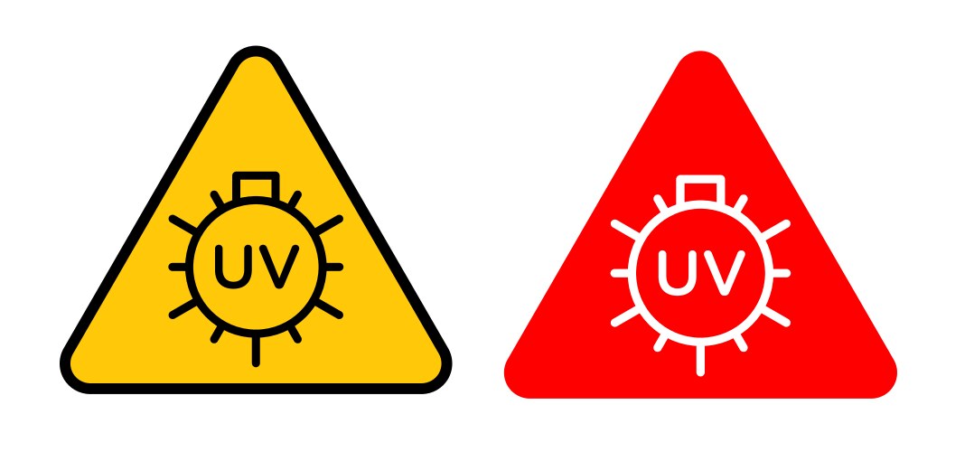 Uv light do not look sign ultraviolet Royalty Free Vector