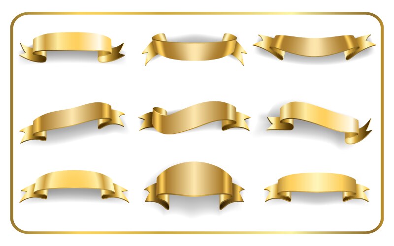 Gold ribbon banner Royalty Free Vector Image - VectorStock