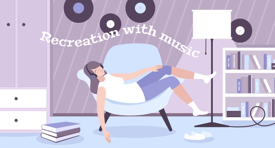 Lazy people relax in chair at home Royalty Free Vector Image