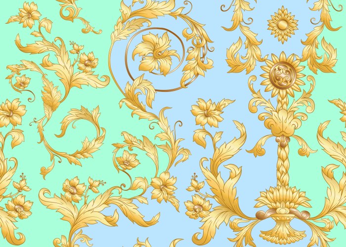 Seamless pattern in baroque rococo victorian Vector Image