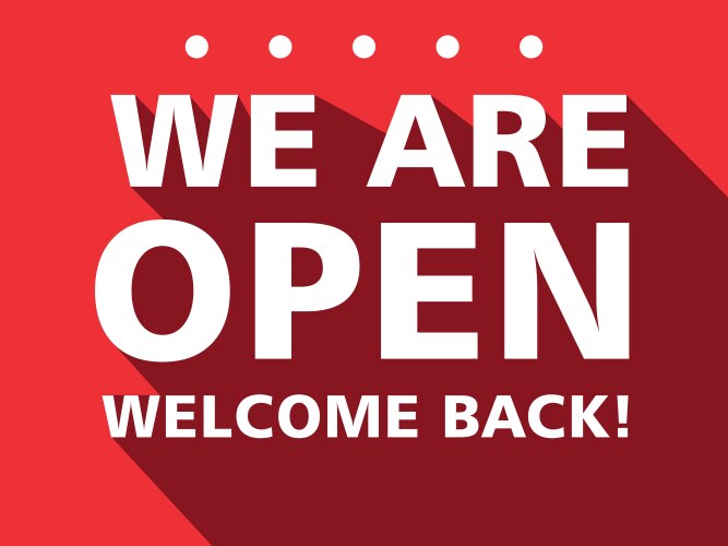 Welcome we are open chalkboard sign Royalty Free Vector