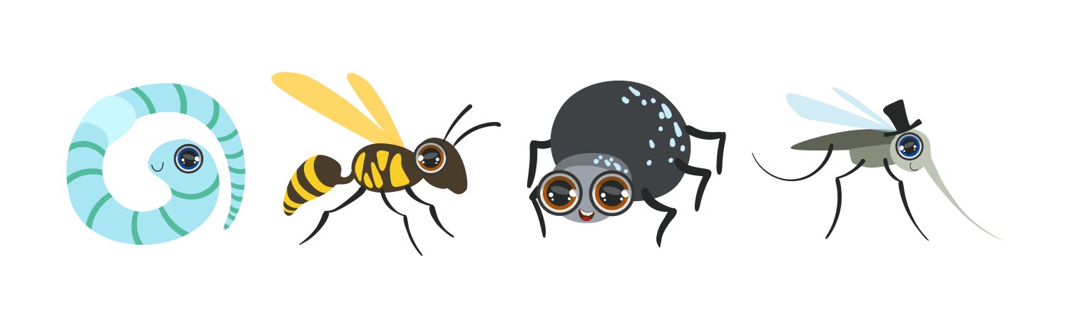 Funny insect character with cute smiling face Vector Image