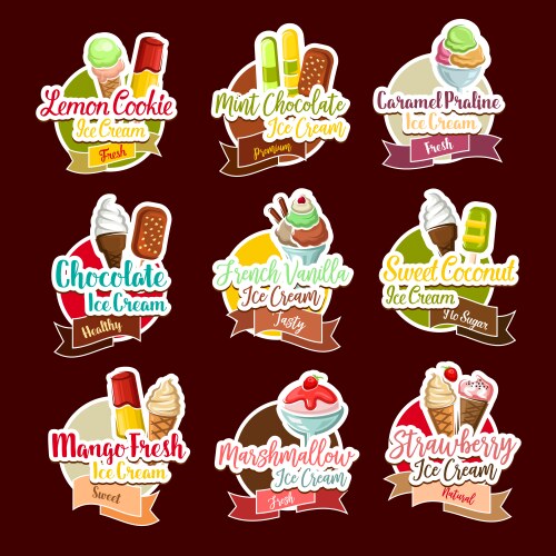 Ice cream menu template Royalty Free Vector Image