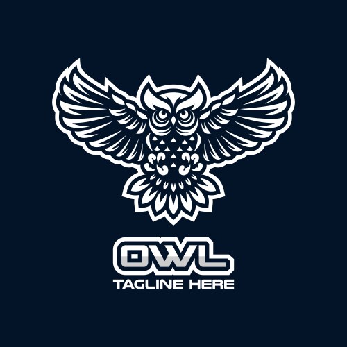 Modern owl bird logo Royalty Free Vector Image