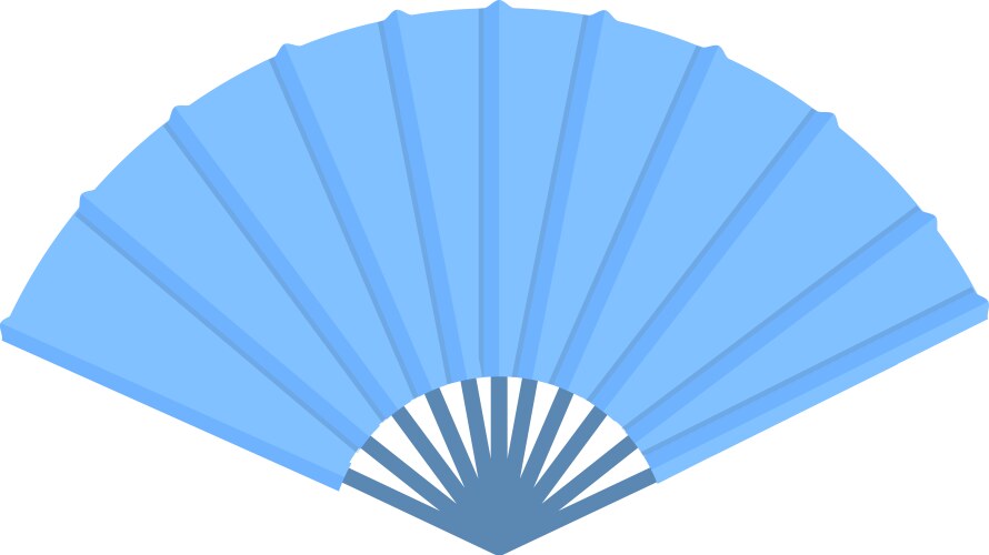 Blue hand fan open presenting traditional culture Vector Image
