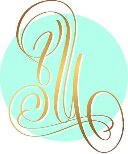 Gold calligraphy letter on circle blue background Vector Image