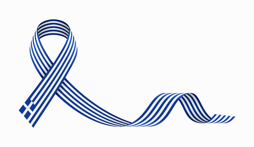 Greek flag heart-shaped ribbon Royalty Free Vector Image