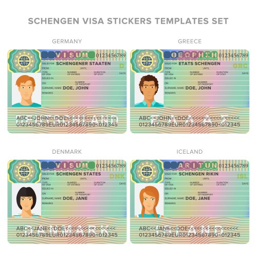 Passport Visa Sticker Template Vector Images (over 140)