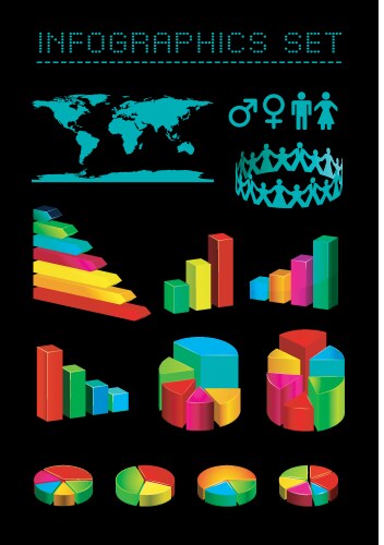 Cartogram color icon diagram usa map Royalty Free Vector