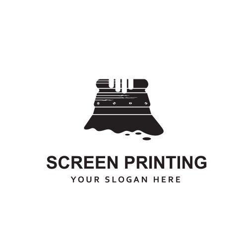 Screen printing tool logo Royalty Free Vector Image