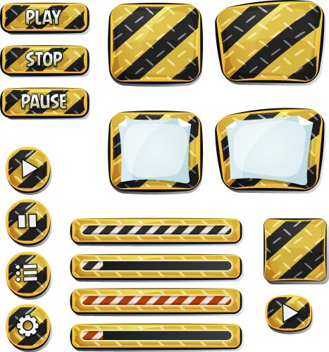 Funny cartoon app icons for game design Royalty Free Vector