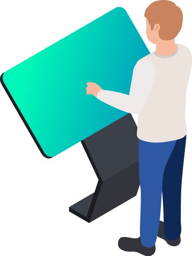Interactive digital kiosk - side view Royalty Free Vector