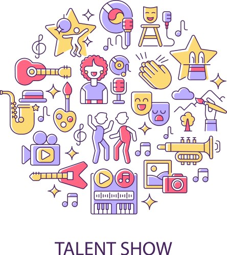 Kids talent tv show logo Royalty Free Vector Image