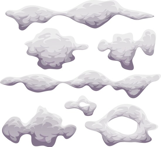 Cartoon smoking fog clouds Royalty Free Vector Image