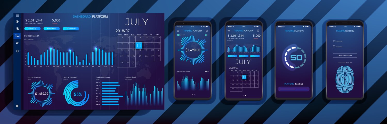 Mobile app infographic template with modern design