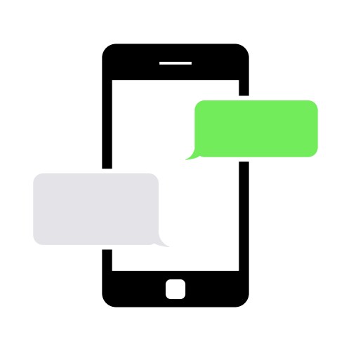 Mobile phone screen messaging text boxes empty Vector Image