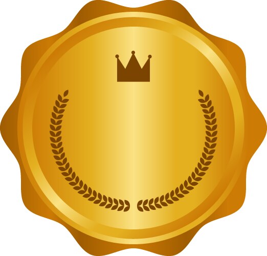 Modern bronze circle metal badge label and design Vector Image