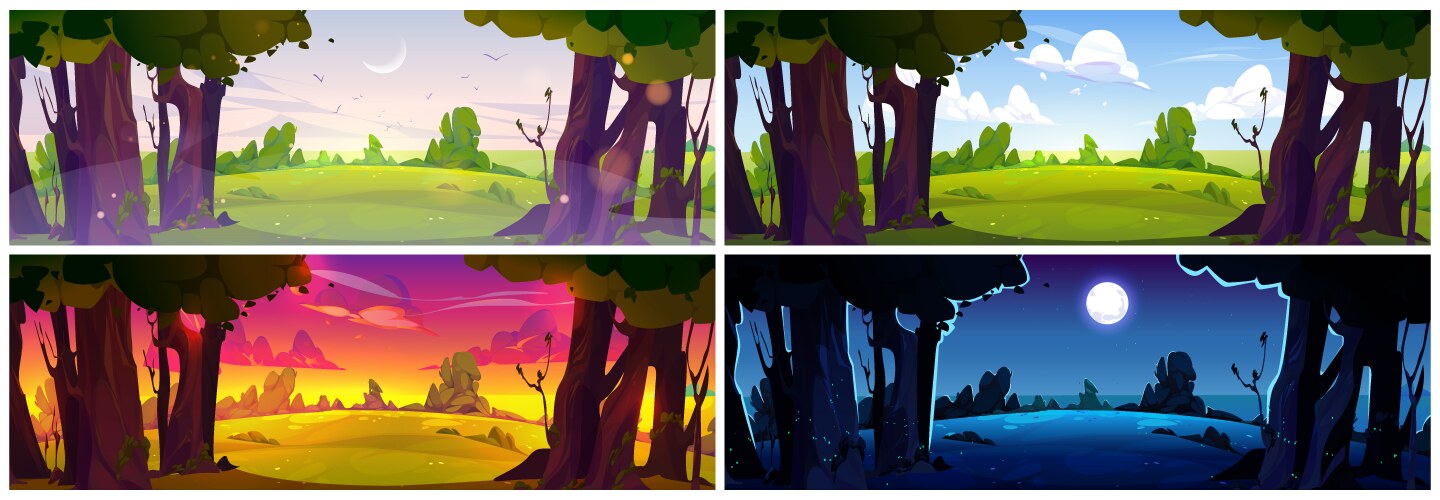 Morning Noon Evening Night Vector Images (over 140)