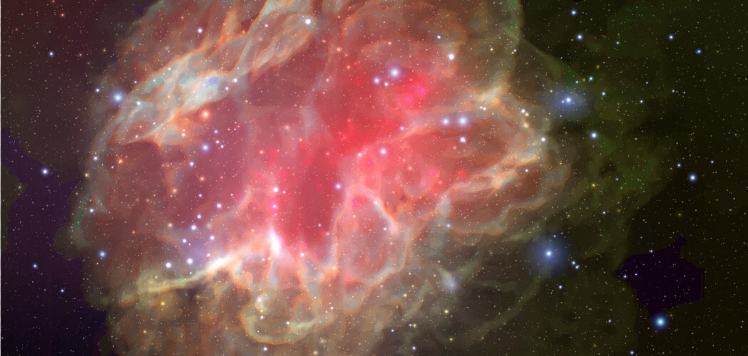 Space background with realistic nebula Royalty Free Vector