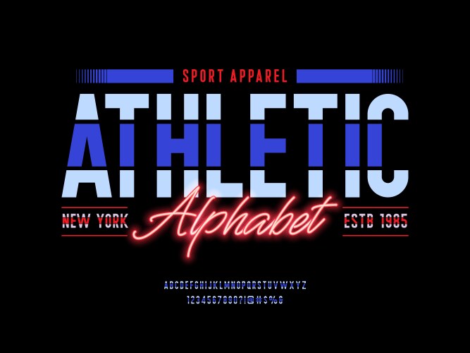 Sport modern italic alphabet font typography Vector Image