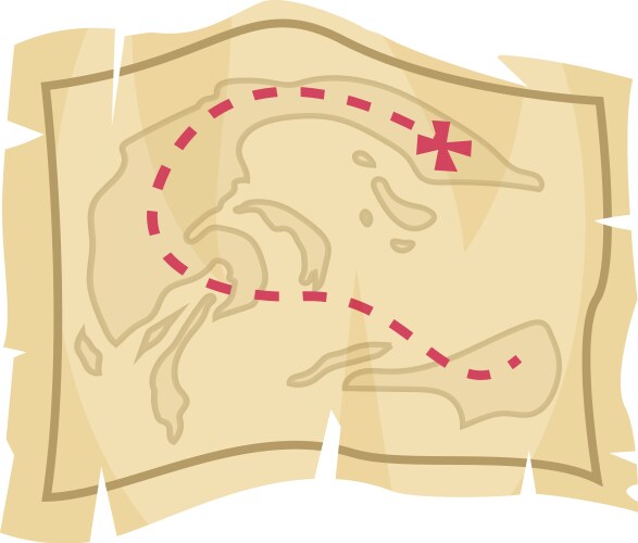 Cartoon pirate map old paper scrollvintage Vector Image