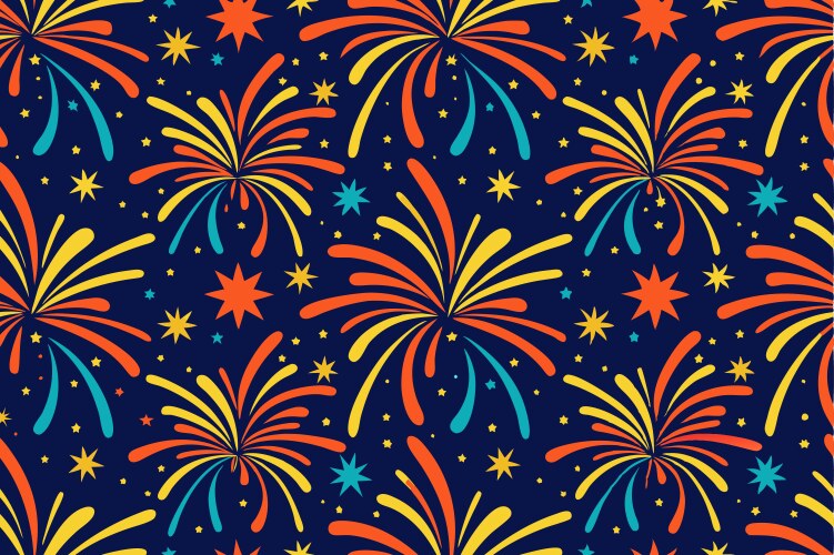 Colorful fireworks celebration pattern design Vector Image