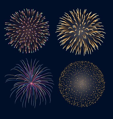 Set of fireworks Royalty Free Vector Image - VectorStock
