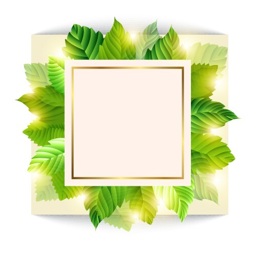 Square card with tropical leaves Royalty Free Vector Image