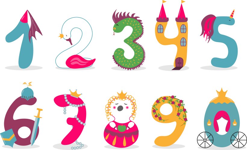 Colorful Number Icons Royalty Free Vector Image