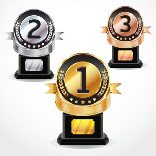 3 number gold and diamonds Royalty Free Vector Image