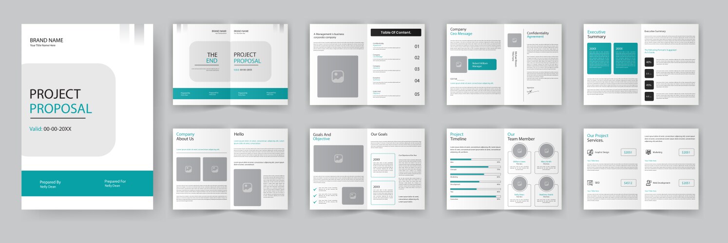 Project Proposal Template Royalty Free Vector Vectorstock