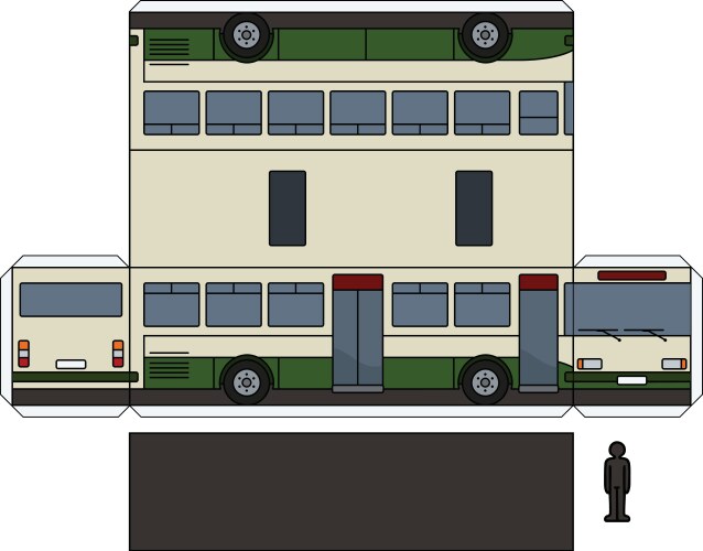 Paper model of a vintage prison bus Royalty Free Vector