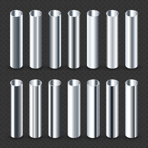 Steel pipes collection construction material Vector Image